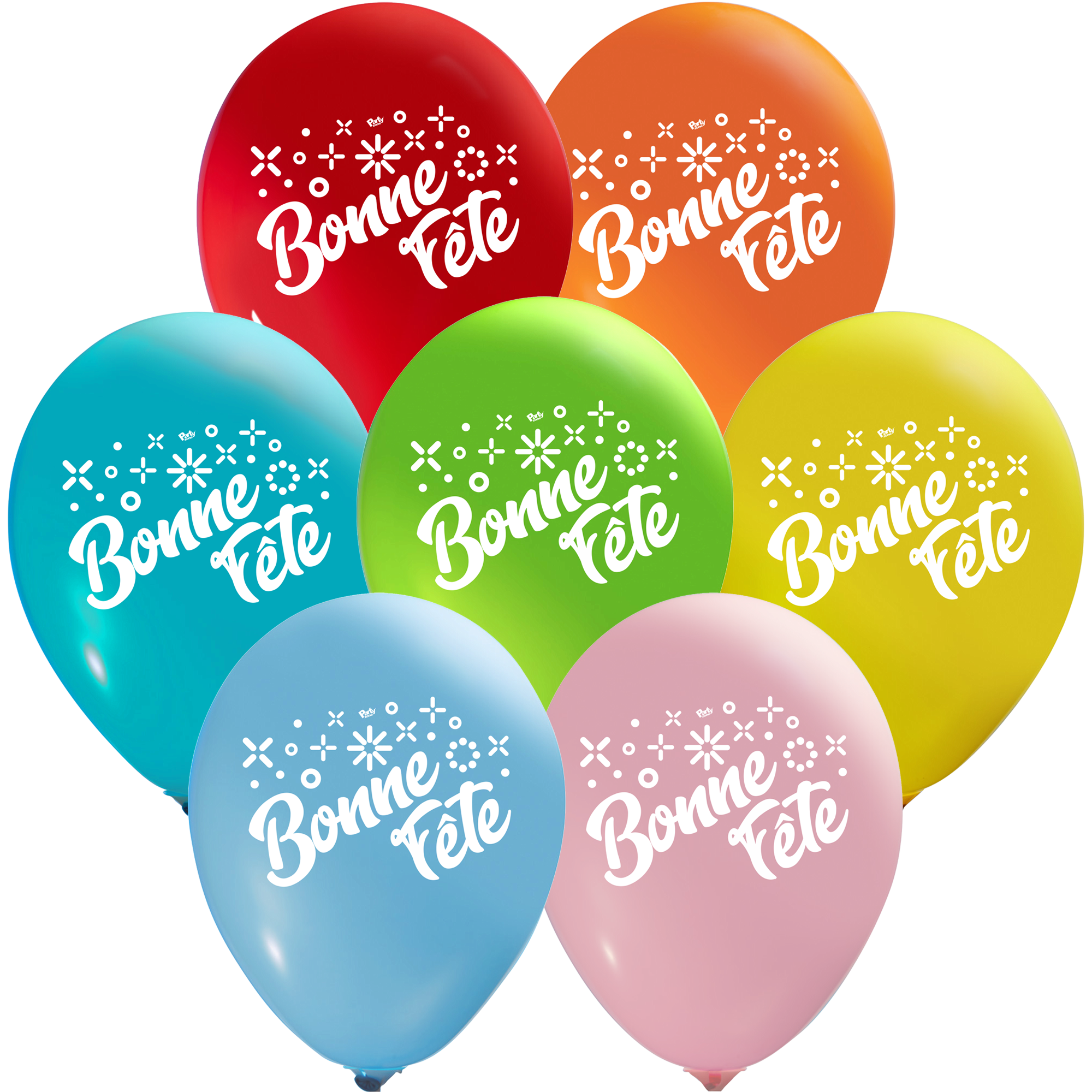 Bonne Fête XO (50ct) 12" Latex Balloons - PartyZoneStore
