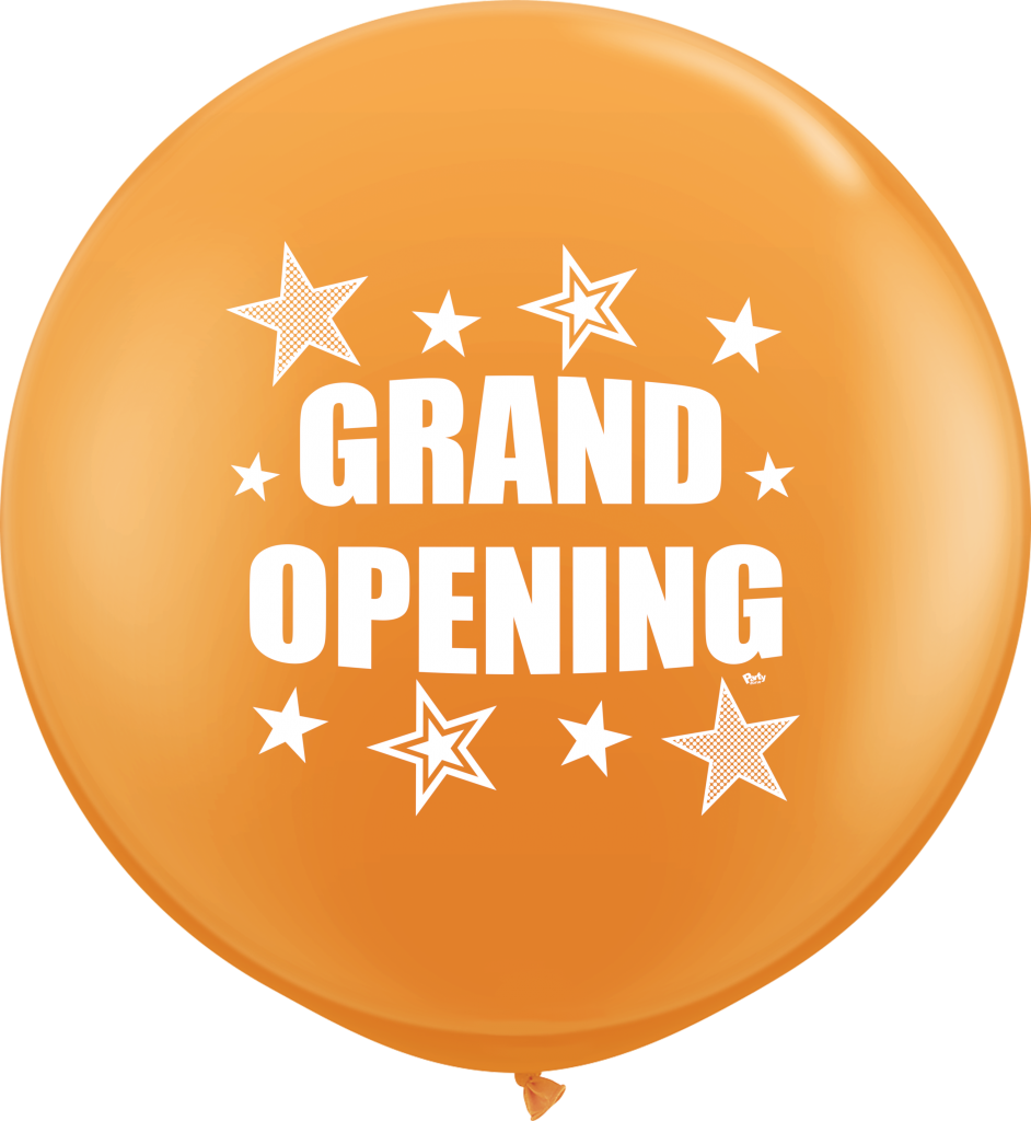 Grand Opening Stars (1ct) 36" Orange Latex Balloons - PartyZoneStore