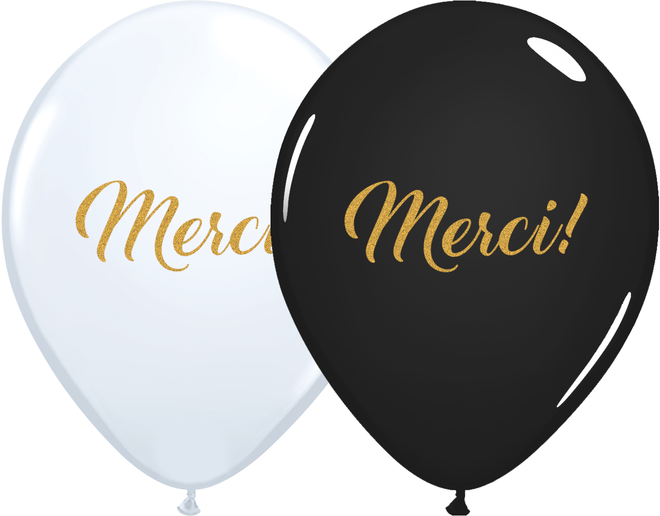 Merci! (50ct) B&W Assortment 12" Latex Balloons - PartyZoneStore
